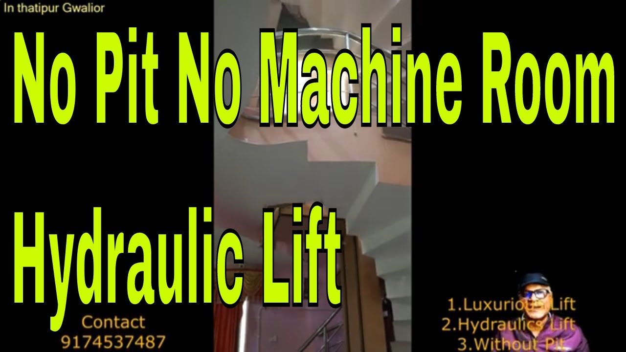 No Pit No Machine Room Hydraulic Lift Between Stairs For Your Domestic ...