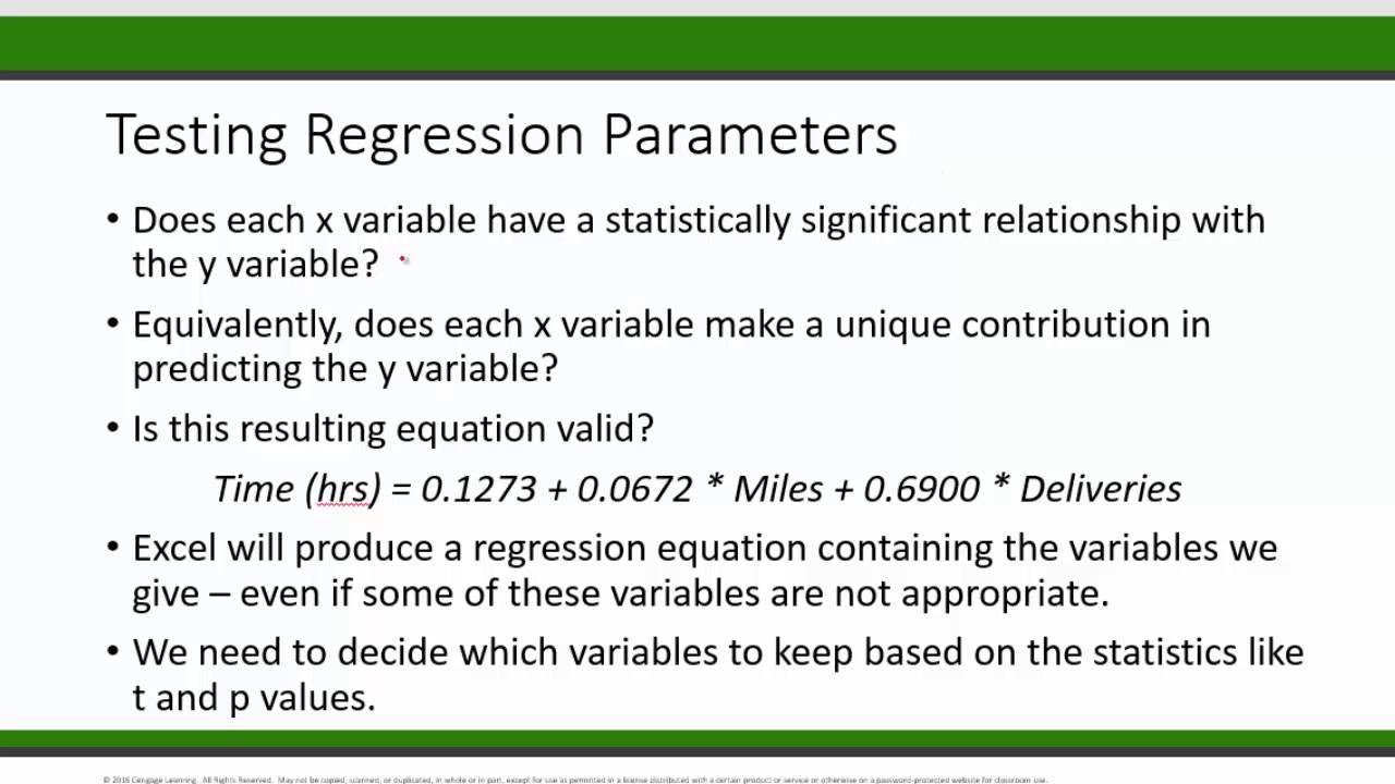 Regression 4: Inference in Regression - Testing for Significance - YouTube