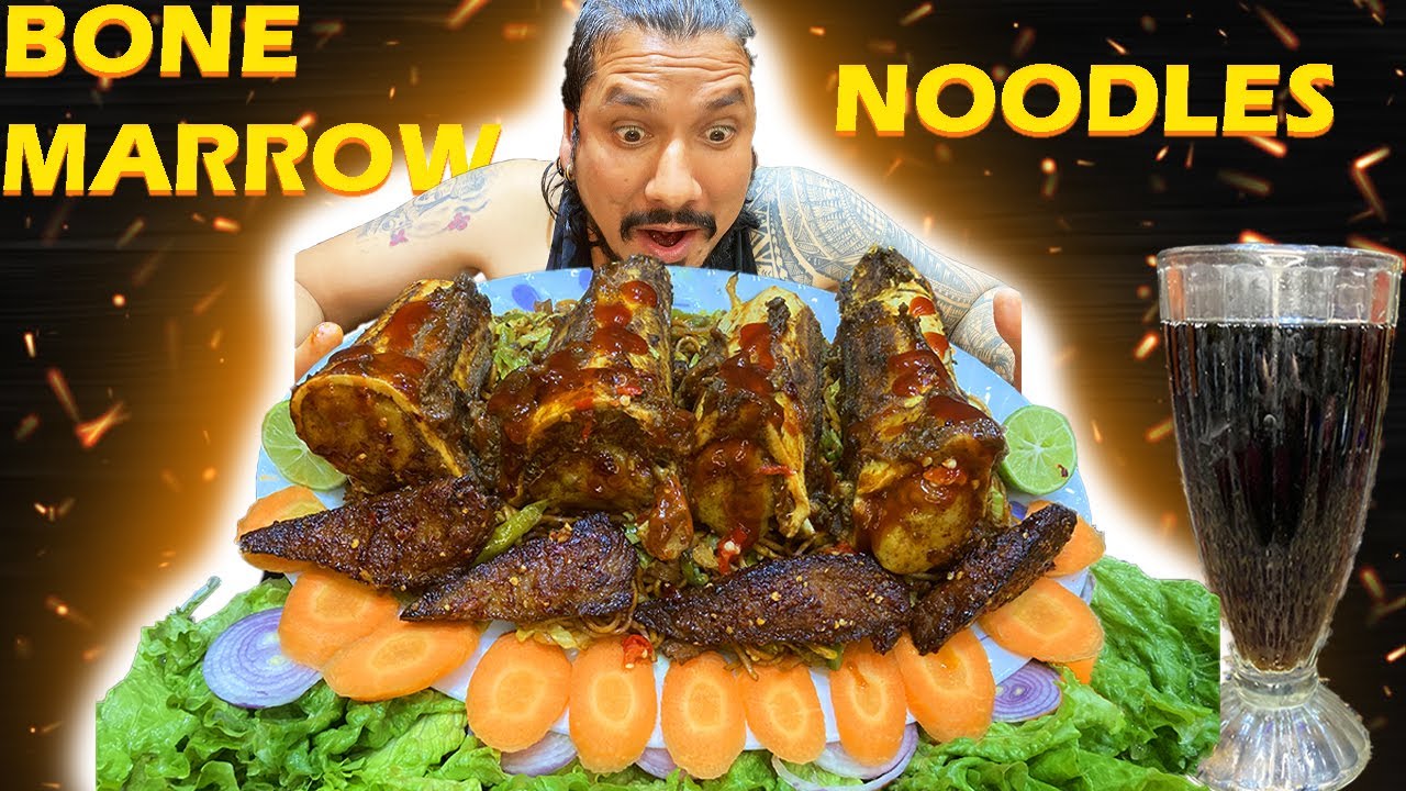BUFF BONE MARROW WITH NOODLES 🍖😋 || MUKBANG 🤤 - YouTube