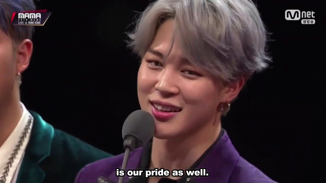 BTS - Artist of the Year Speech | MAMA 2018 [Eng Sub] - YouTube