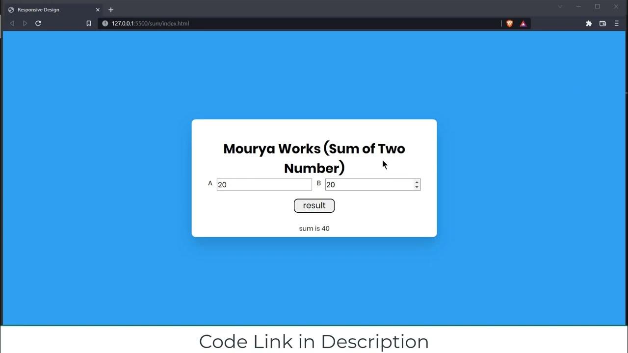 Sum of Two number | Javascript Dom Exercise 1 - YouTube