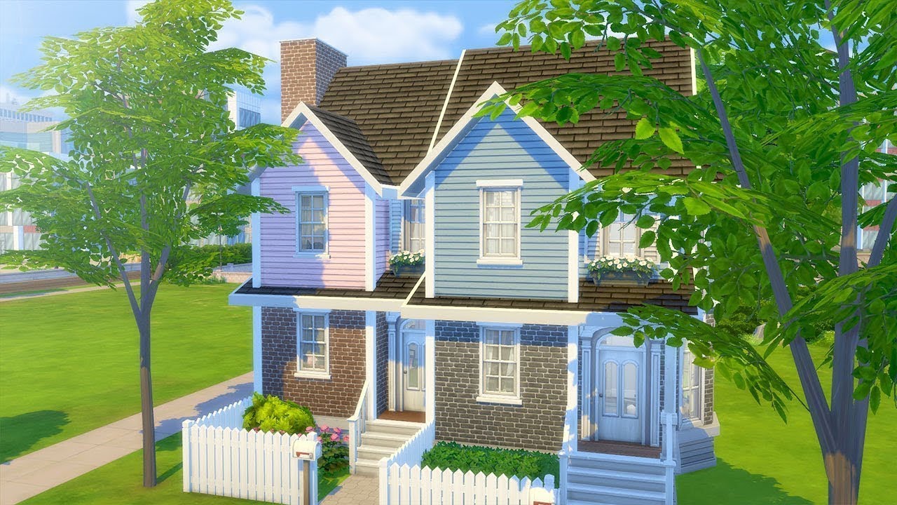 OPPOSITE TOWNHOUSES // The Sims 4: Speed Build - YouTube