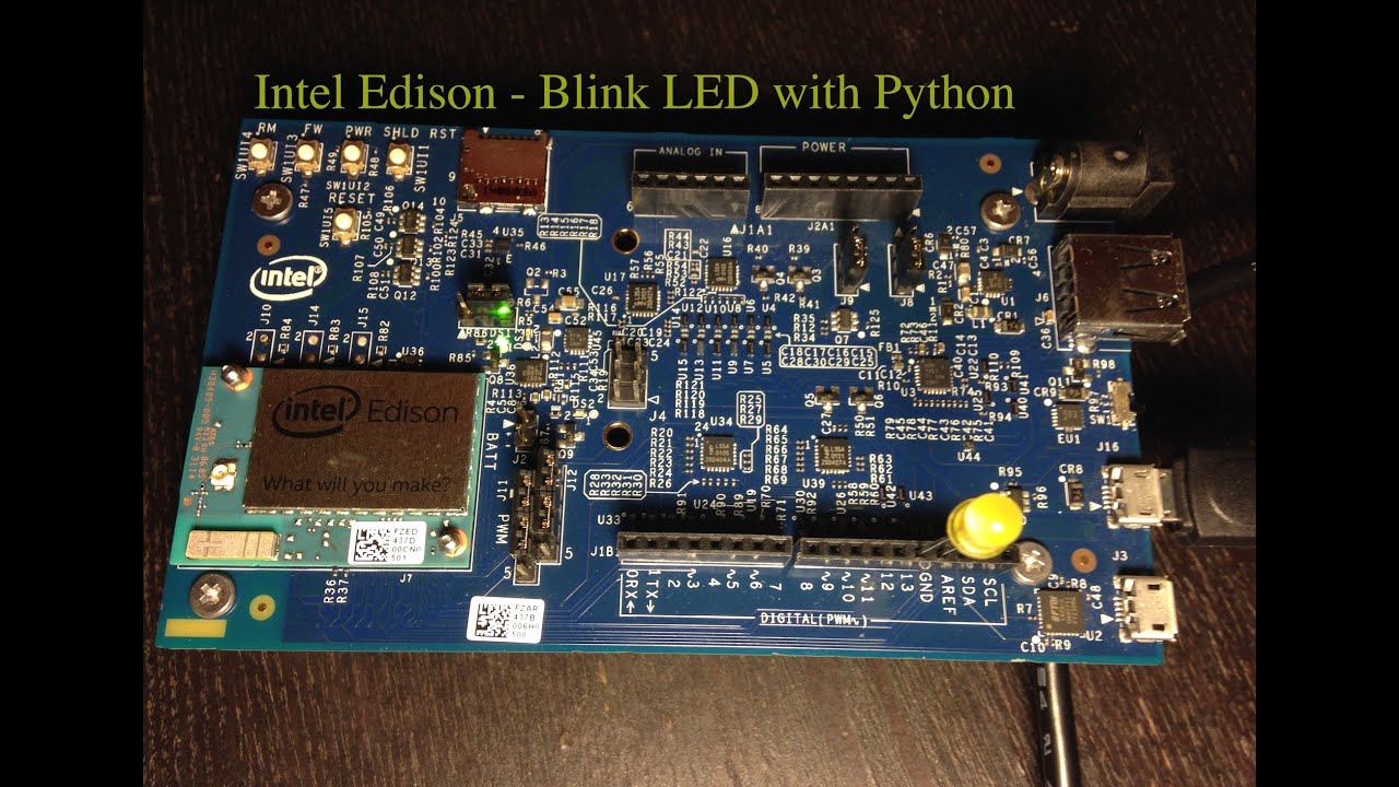 Intel Edison - Blink LED with Python - YouTube