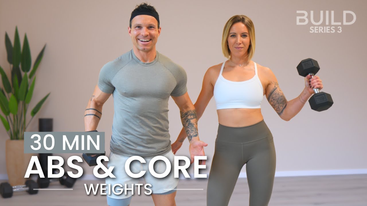 30 min Intense Abs and Core Workout - With Dumbbells: DAY 3 / Build ...