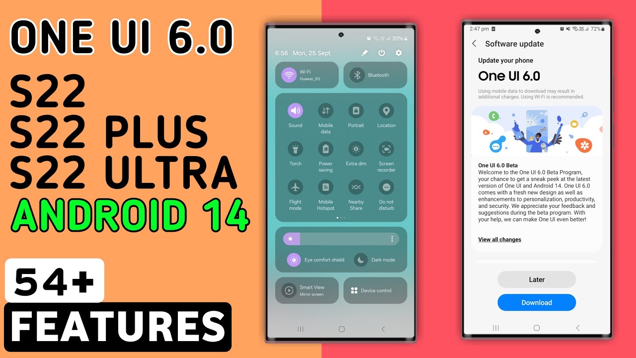 Samsung S22/S22+/Ultra One Ui 6.0 Android 14 Update Features | 54 ...