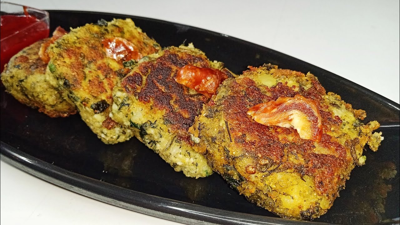 Palak Paneer Kebab Recipe | Spinach Kebabs | Paneer Kabab | Street ...