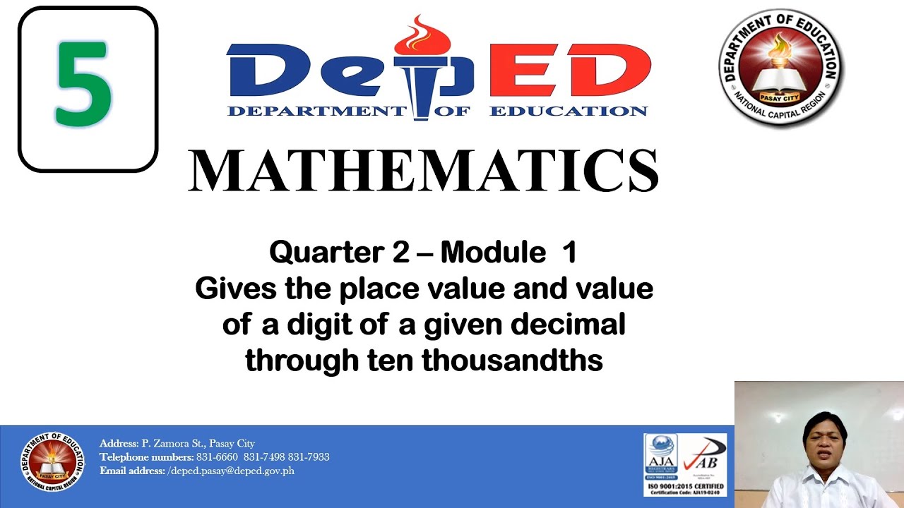 DepEd Pasay Math5 Q2-W1-D1 - YouTube