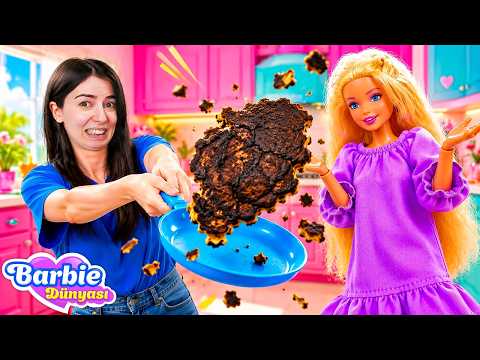 Barbie krep yapmayı ve yemek pişirmeyi bilmiyor, ama sorun yok - Esma yardım ediyor! Kız oyunu.