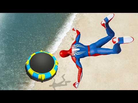 GTA 5 Spiderman Crazy Jumps & Fails (Spider-man Gameplay) Ep 16