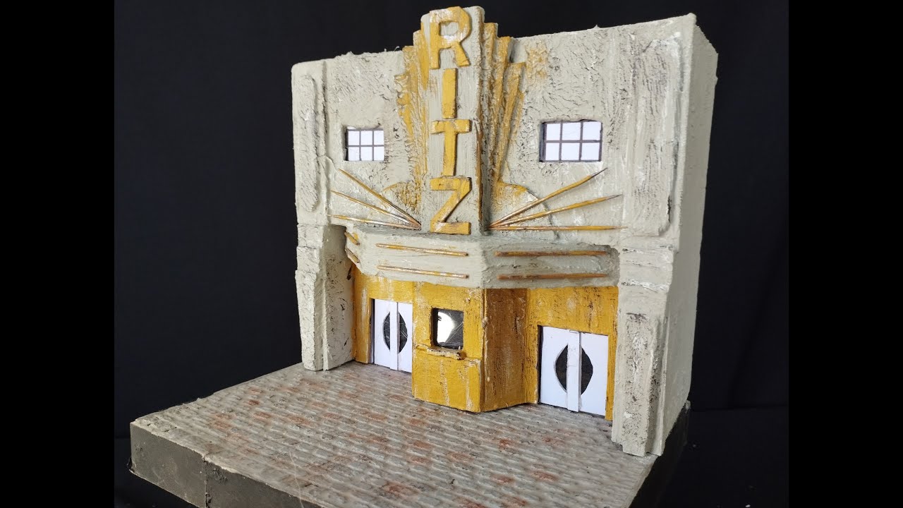 Art Deco cinema diorama. Step by step scratch build modelling. - YouTube