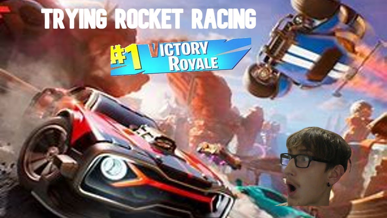 Tying rocket racing in Fortnite for first time - YouTube