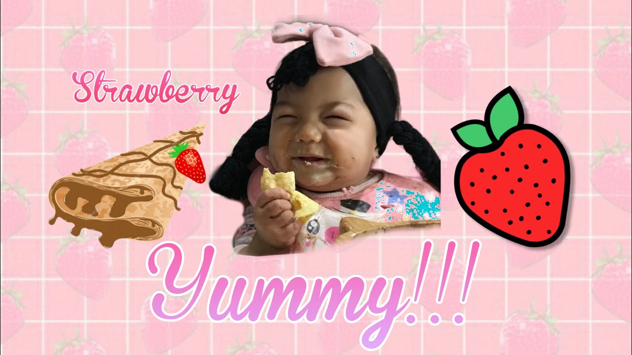 Strawberry Crepe and Greek Yogurt 🍓 BLW Ideas good for Babies 😋 - YouTube