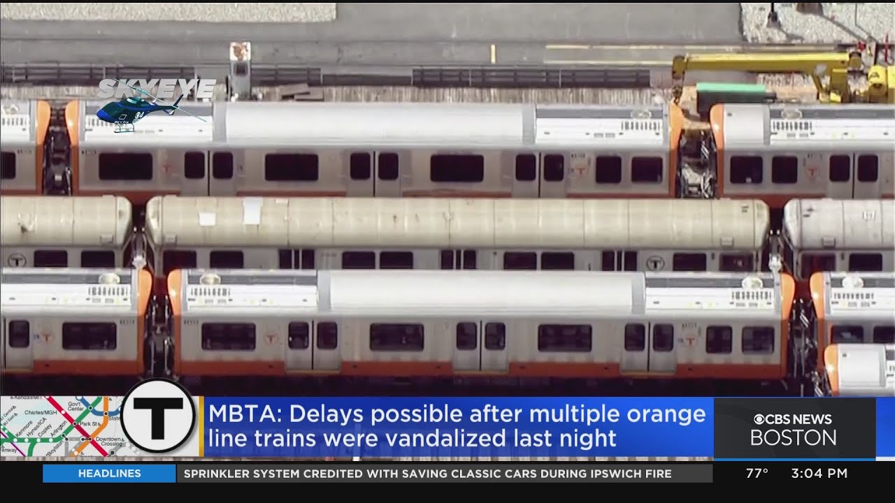 Delays expected on Orange Line after trains vandalized - YouTube