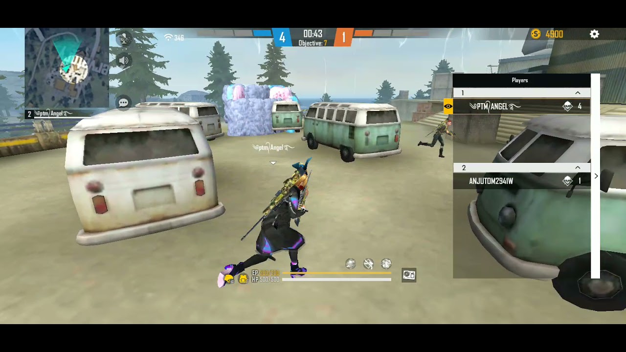 1 vs 1 player bravery gameplay || 6-1 competition match || one tap ...