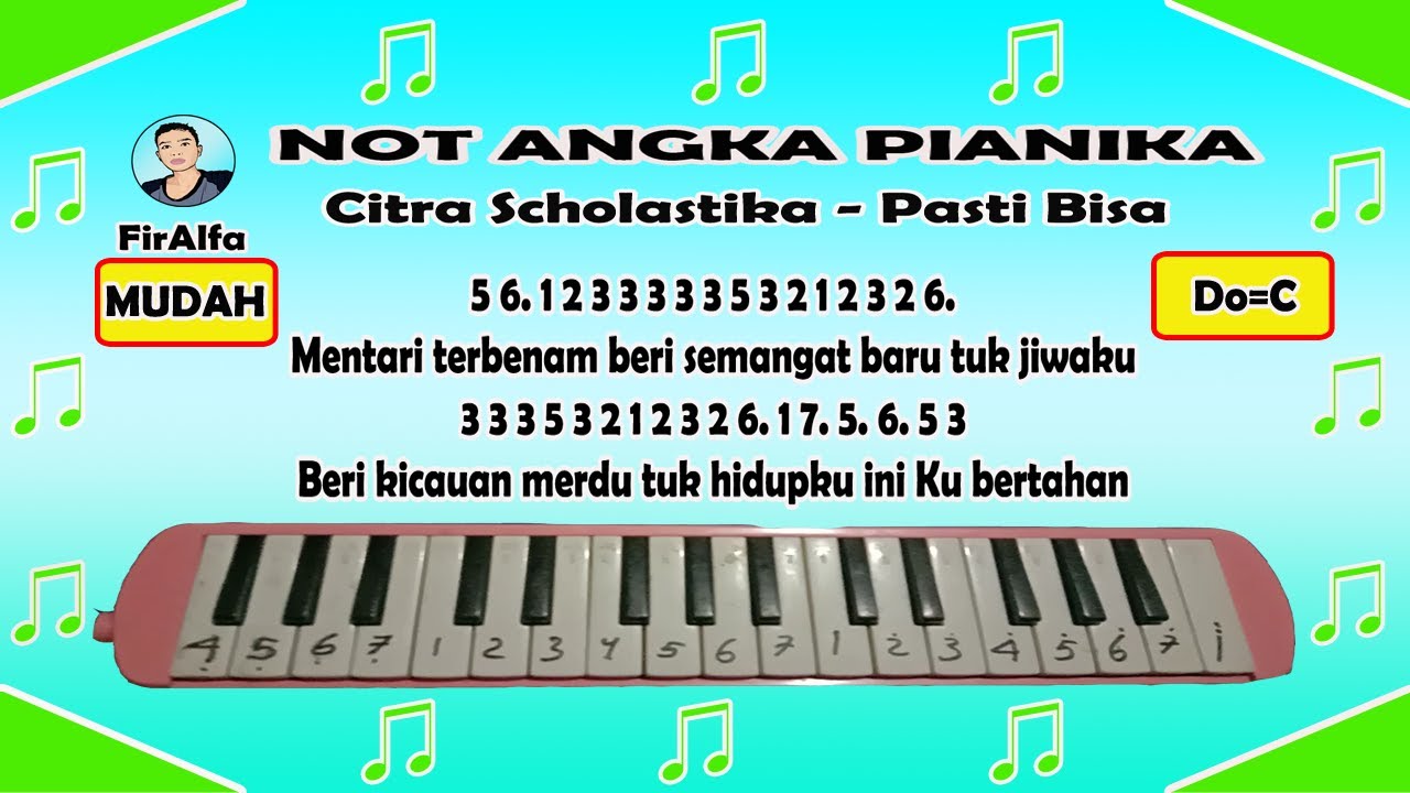 Not Angka Pianika - Pasti Bisa Mudah ( C = do ) - YouTube