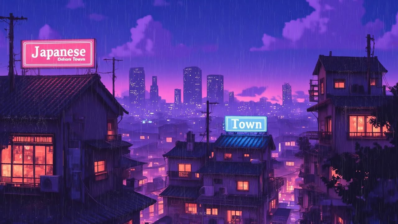 Nightfall Peace 👒 Rainy Lofi Music to Put You in A Better Mood 🎶🌆 ...