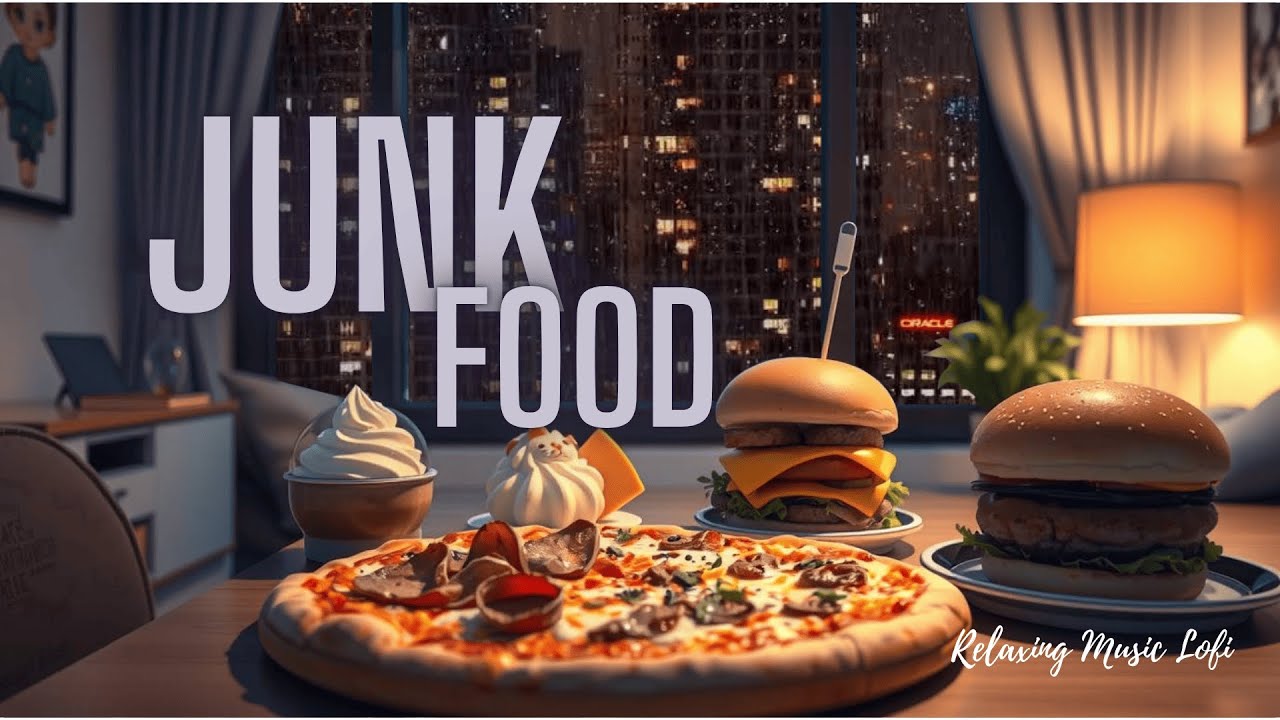 JUNK FOOD | Relaxing Music Lofi | 1Hours Piano Acoustic Night Vibes ...