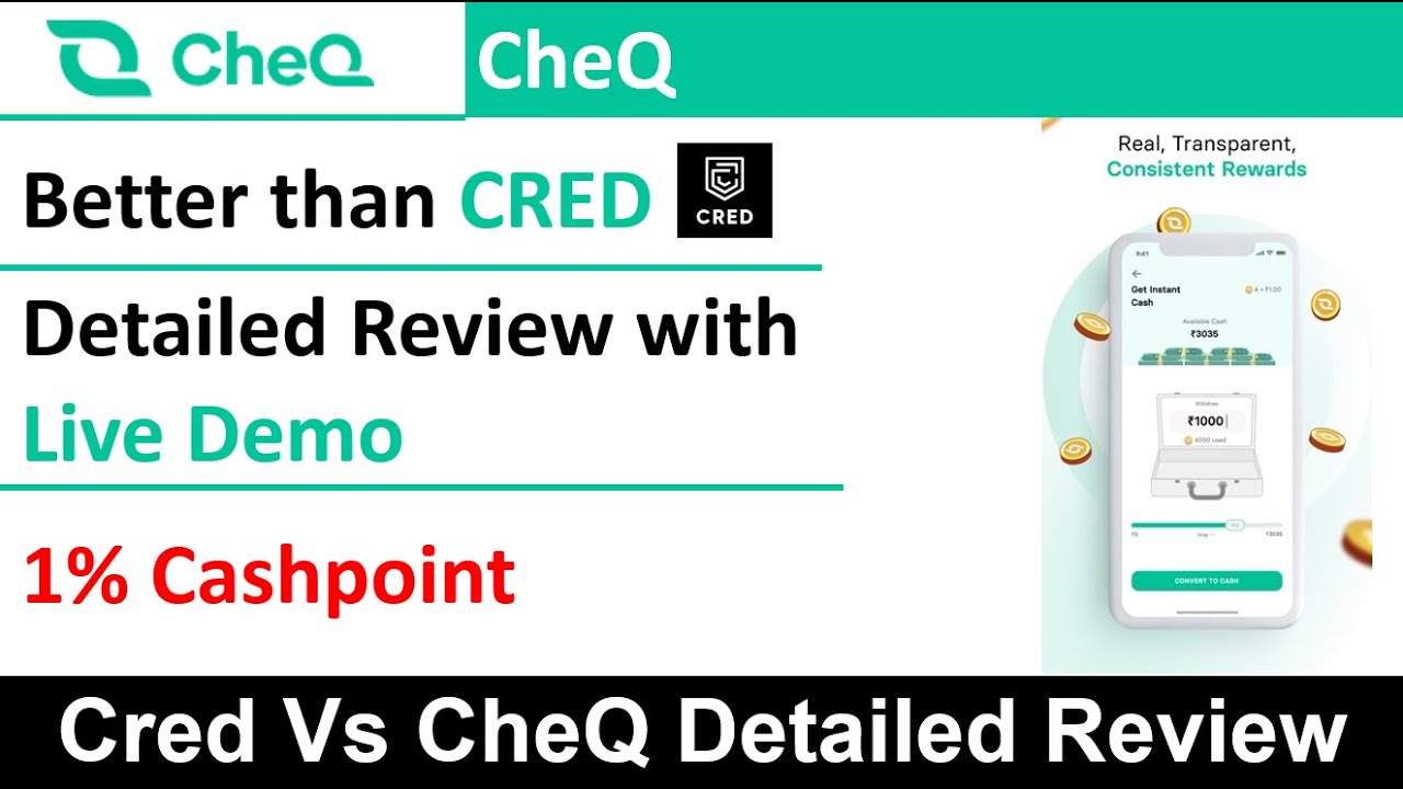 CheQ App Review | CheQ vs Cred App Review & Demo 2024 | 1% Cashback on ...