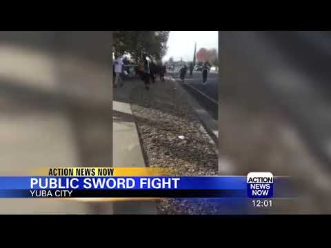 Real-Life Sword Fight Caught on Video in Yuba City - YouTube