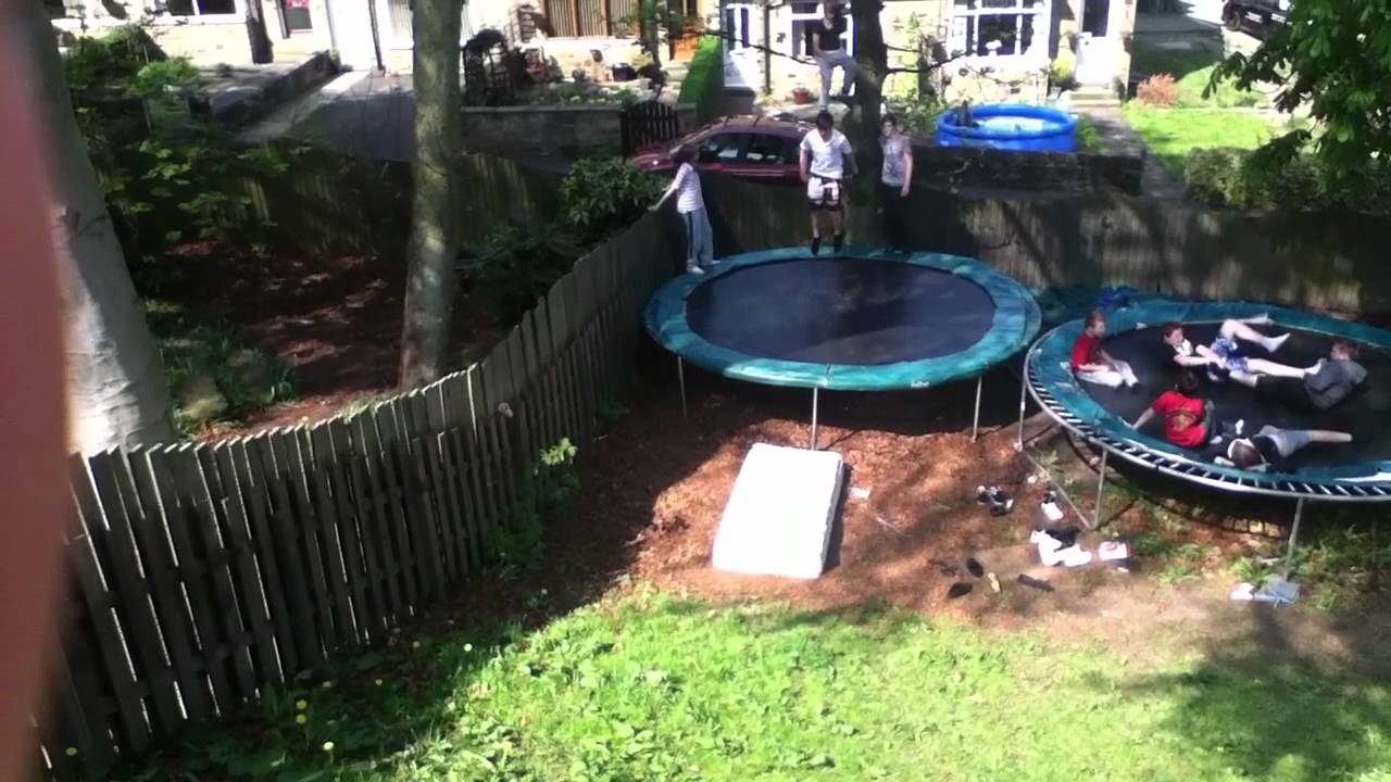 Trampoline Tricks with two trampolines - YouTube