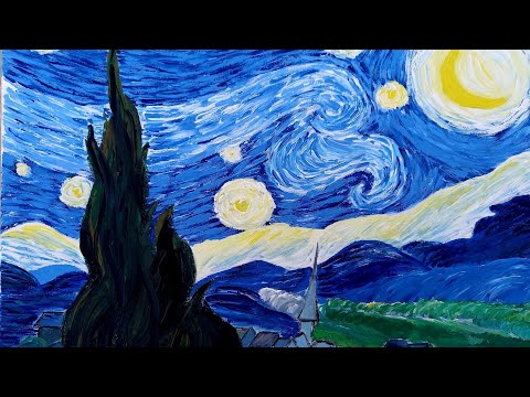 Yıldızlı Gece Tablosu| Akrilik Boyama| Van Gogh| The Stary Night| Görsel Sanatlar| DIY