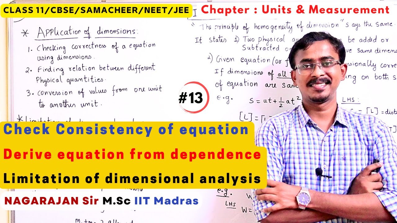 #13 Application of dimensional analysis | Principle of Homogeneity ...