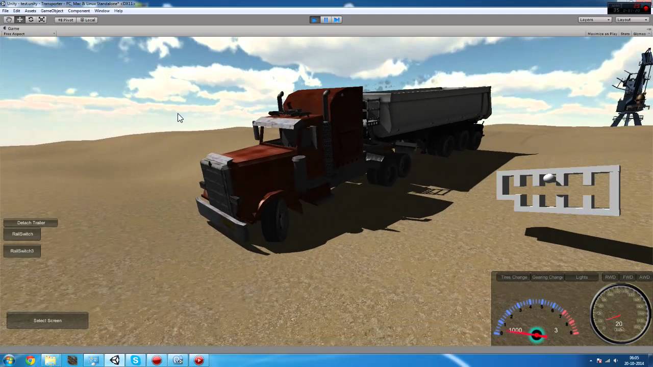 Unity Transport Game Manual Gear Shifter Test - YouTube