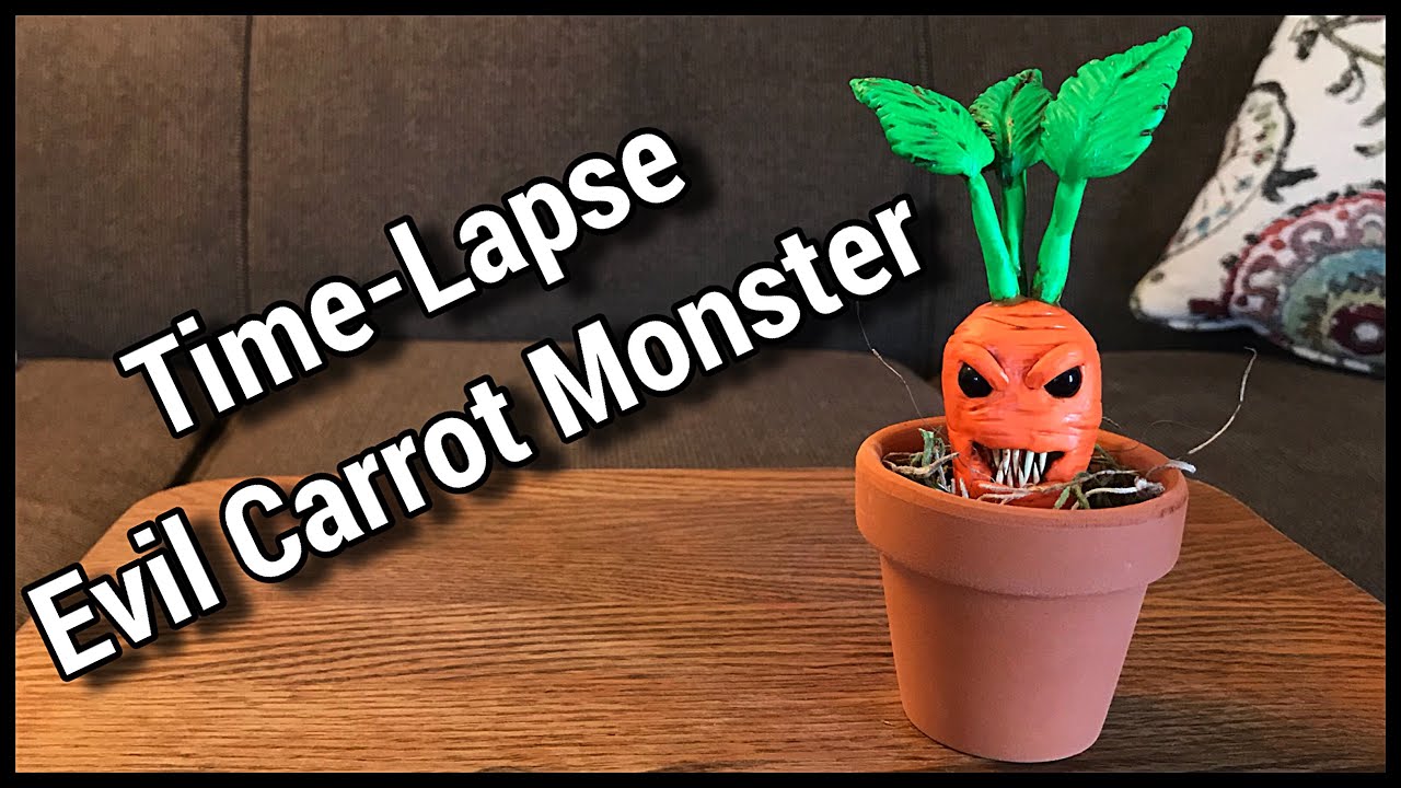 Time-Lapse - Evil Carrot Monster (Sculpted out of Polymer Clay) - YouTube