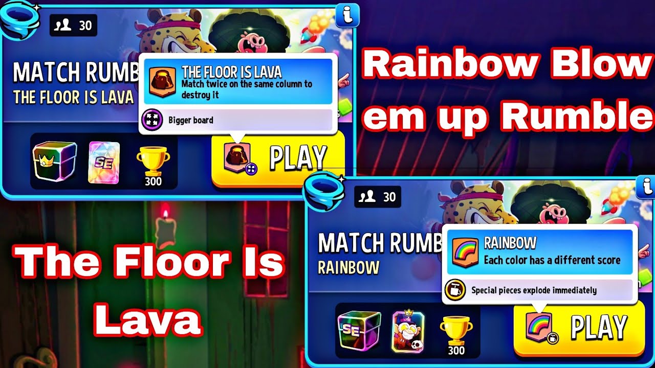 The Floor Is Lava super sized rumble match | rainbow blow em up rumble ...