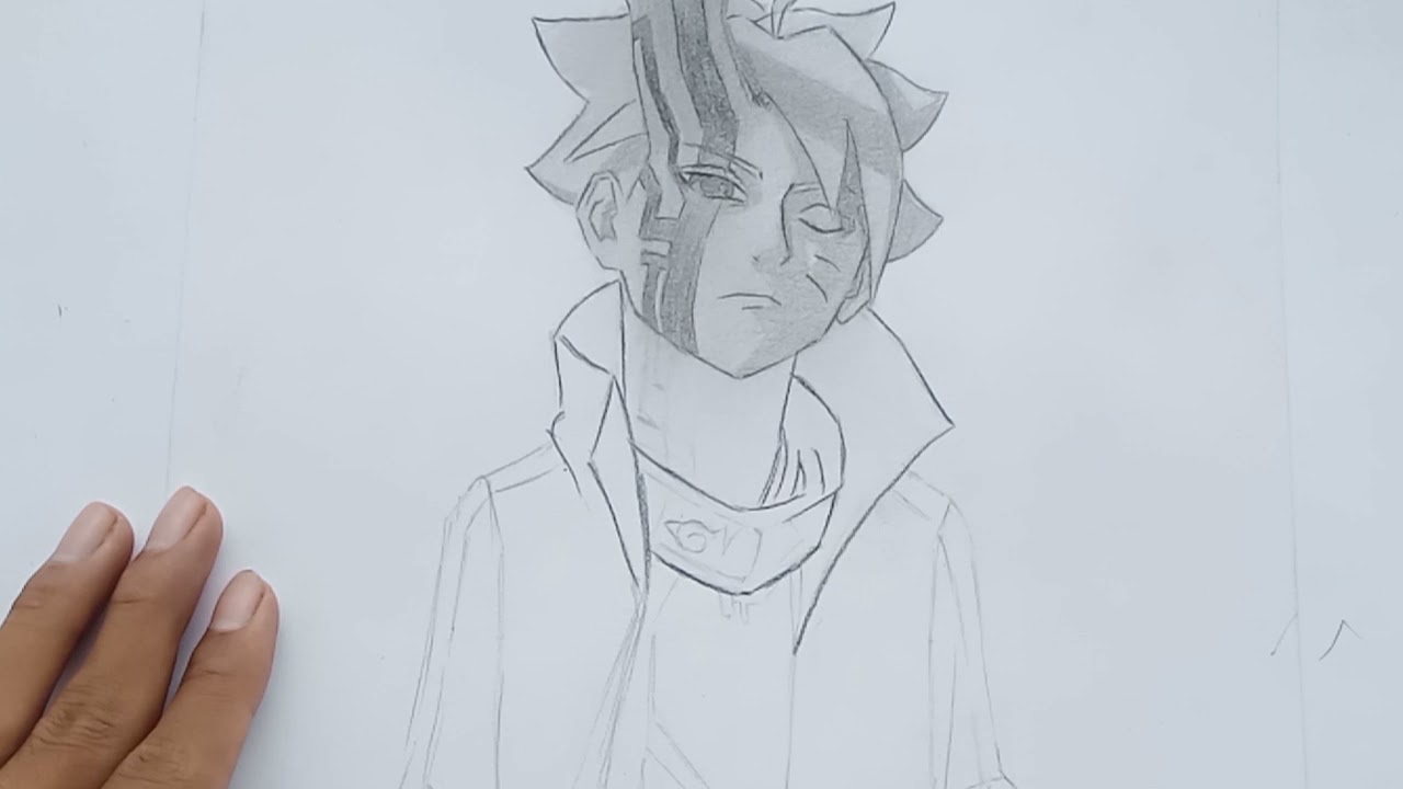 drawing boruto otsutsuki mode - YouTube