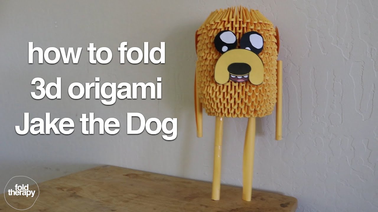 how to fold 3d origami Jake the Dog - Adventure Time - YouTube