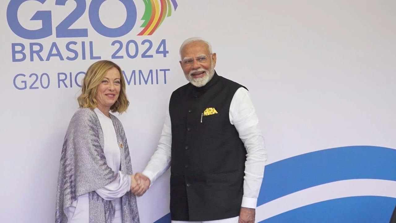 Italian PM Meloni and Indian PM Modi meet in Rio during G20 summit ...