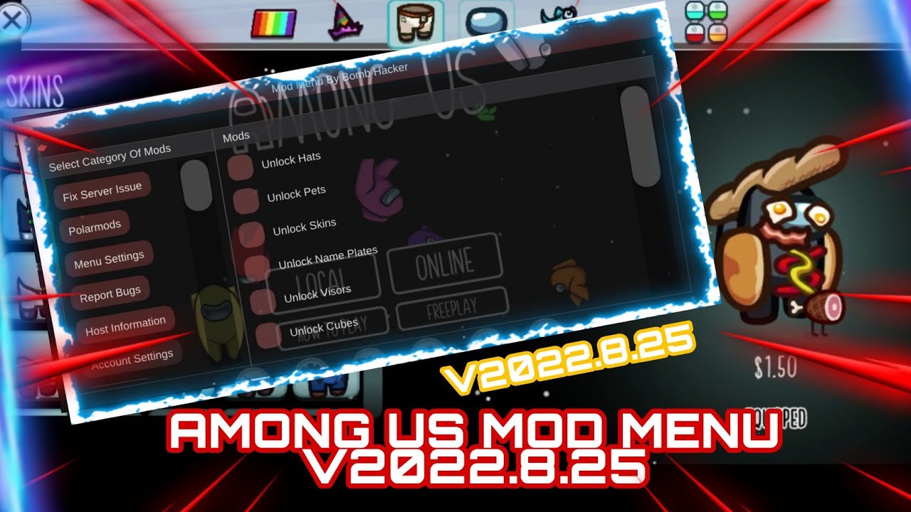 Among us mod menu v2022.8.25||new update v2022.8.25||among us v2022.8. ...