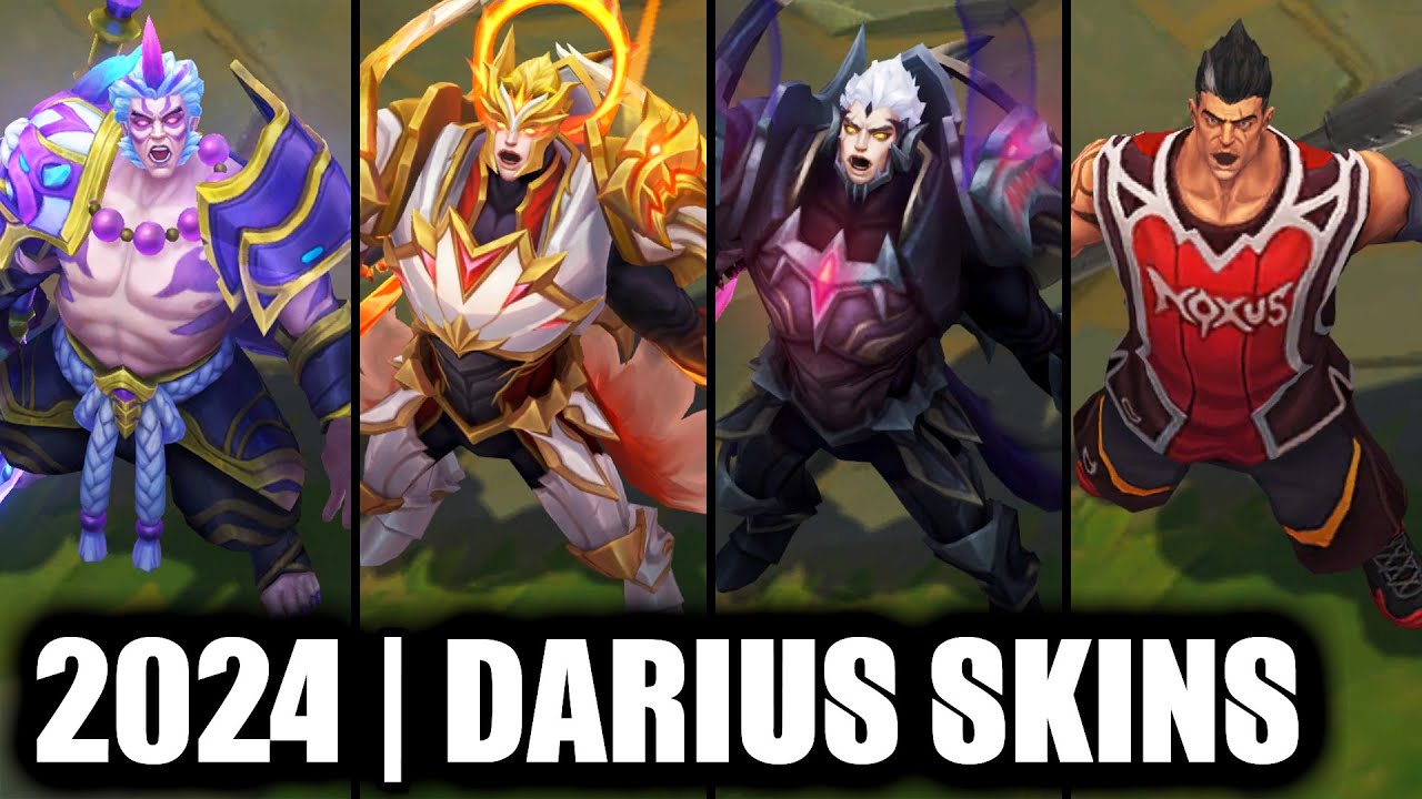 ALL DARIUS SKINS SPOTLIGHT 2024 - Divine God King Darius Newest Skin ...