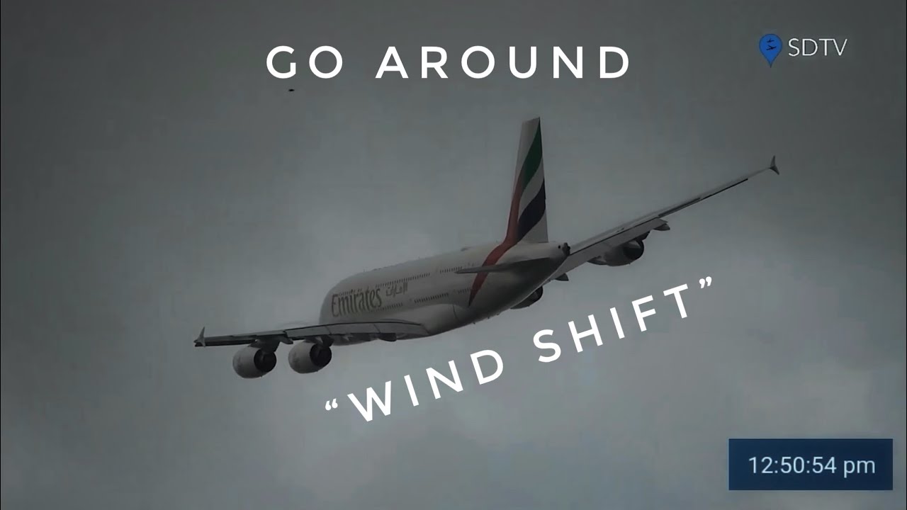 Floating A380 - GO Around at Gatwick “Wind Shift” - YouTube