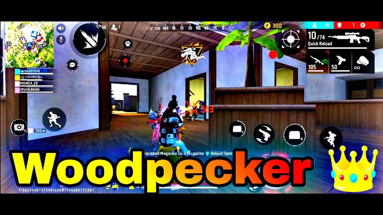 Woodpecker one tap headshots/Red number only/Br rank gameplay/Squad vs ...