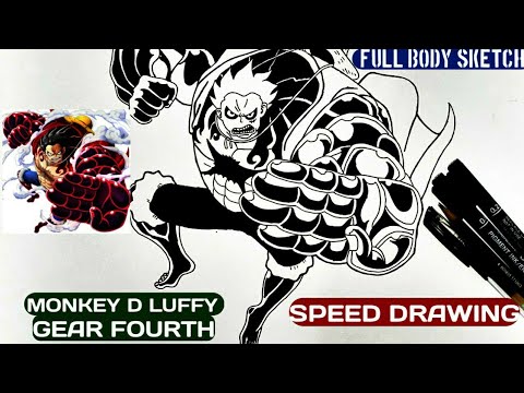how to draw monkey d Luffy gear 4 - YouTube