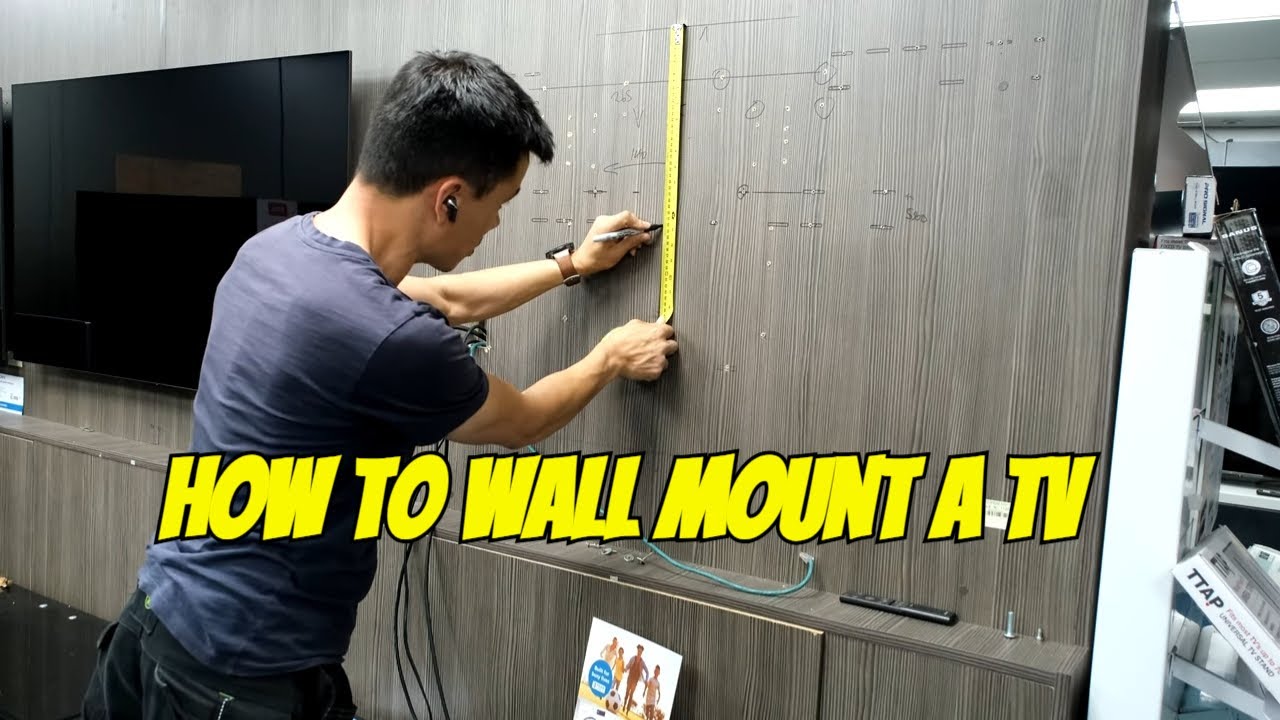 How to Wall Mount a TV, Samsung QN70F on a Fixed Flat Bracket - YouTube