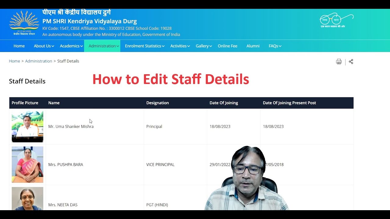 How to Update Staff Details in new KV Website and Submit for Review and ...