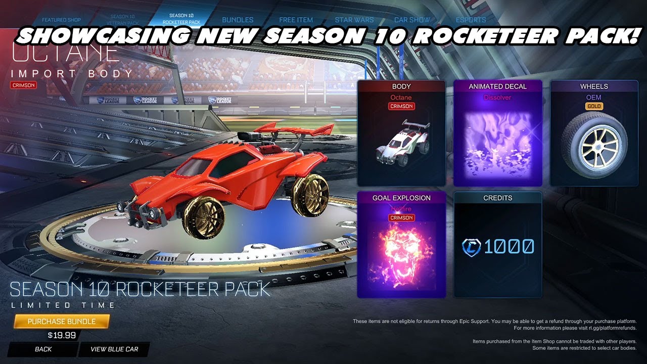 Showcasing *NEW* Season 10 Rocketeer Pack - Rocket League Showcase ...