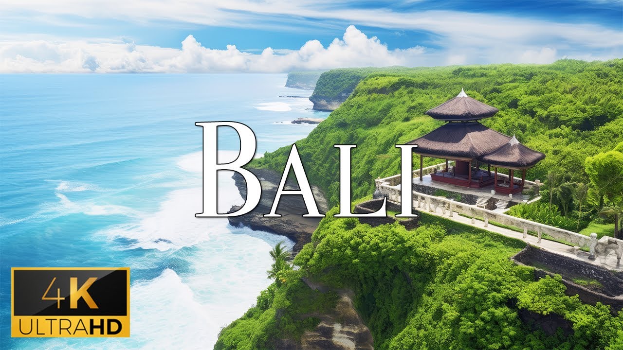 FLYING OVER BALI (4K Video UHD) - Relaxing Piano Music With Beautiful ...