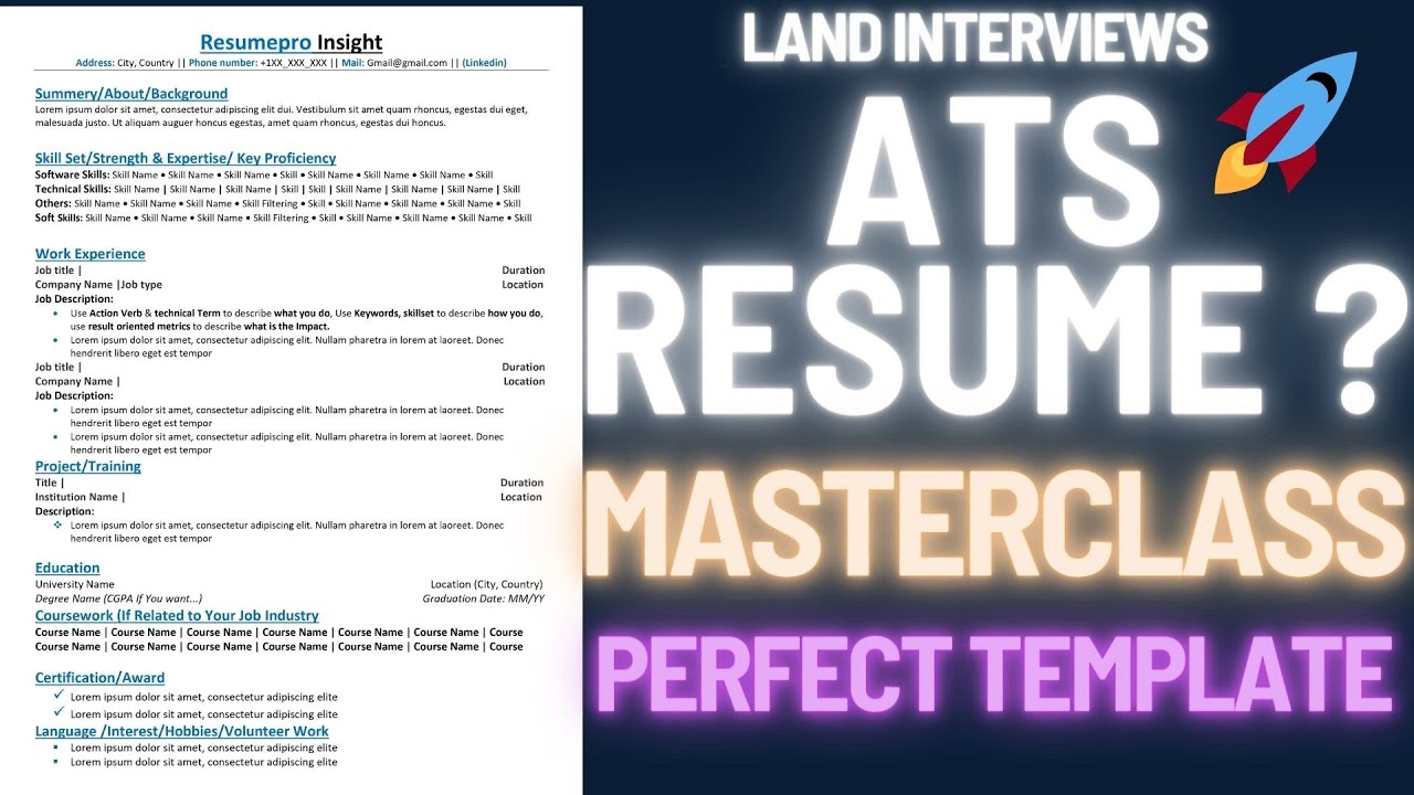 How to Make the ATS-Friendly Resume | Masterclass: Simple 2 Steps ...