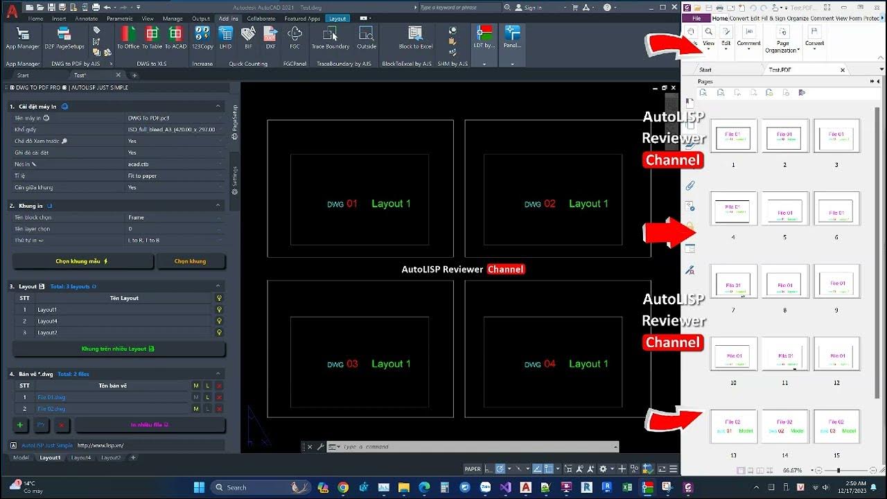 D2P In nhanh nhiều bản vẽ | Lisp In nhanh trong AutoCAD | Plot without open file | AutoLISP ...