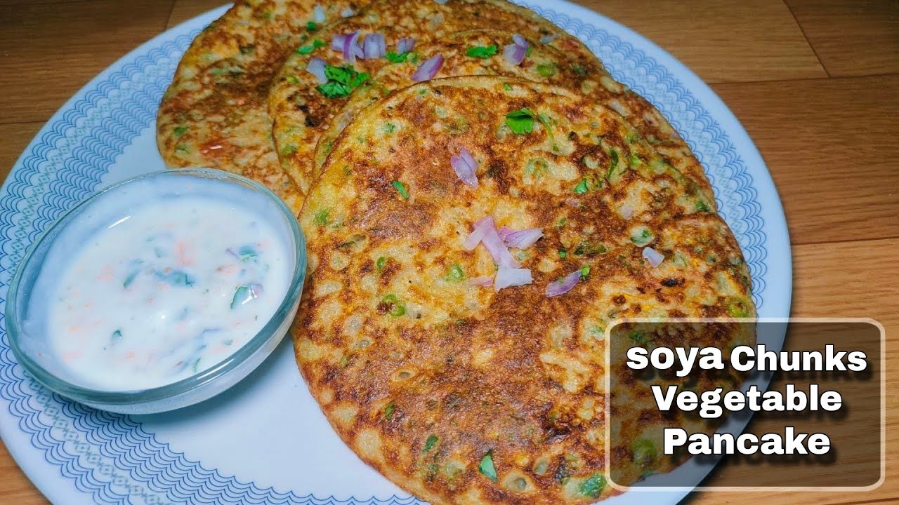 सोया और सब्जिओ का पेनकेक | soya chunks and Veggies pancake | Vegetable ...