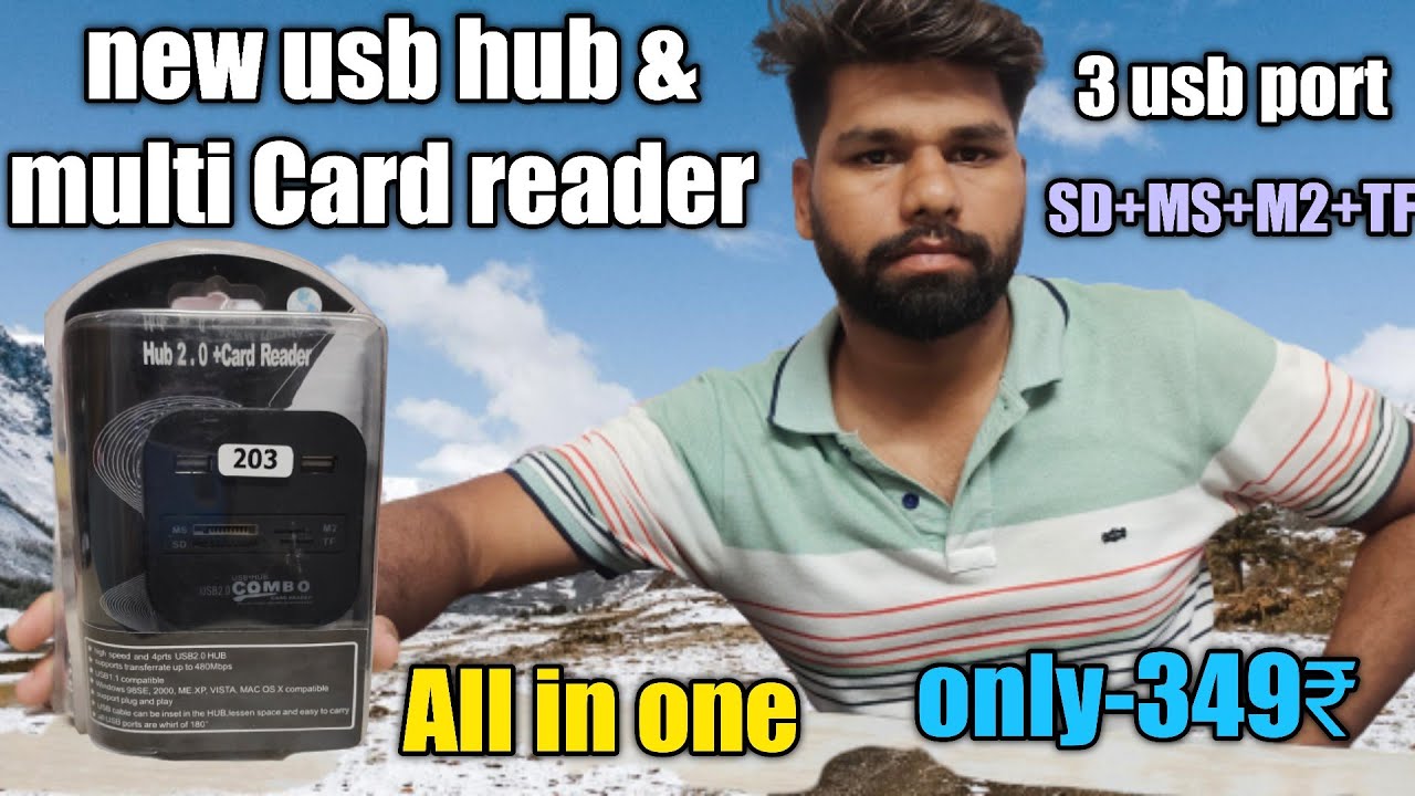 Usb hub 2.0 card reader || 3 port usb multi Card reader - YouTube