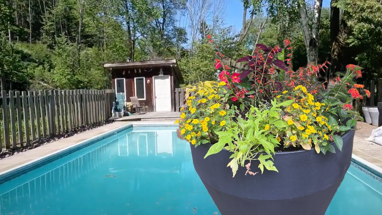 Pool planter makeover - YouTube