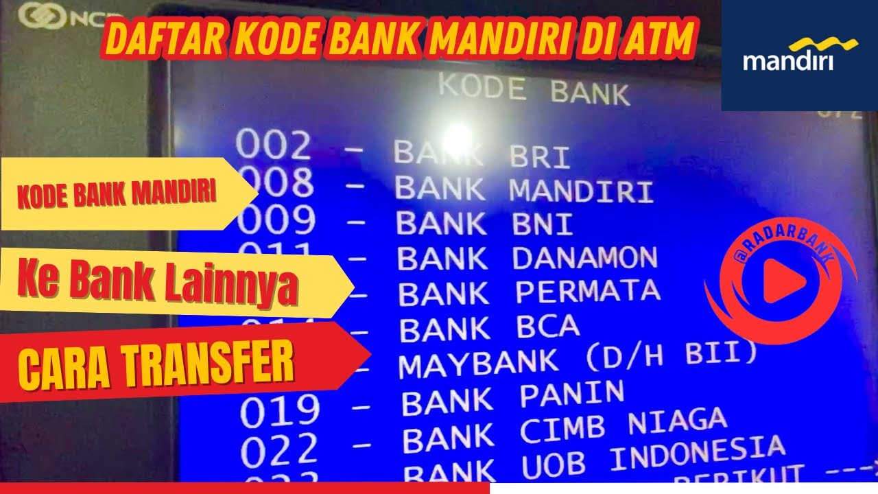 Kode Bank Mandiri - YouTube