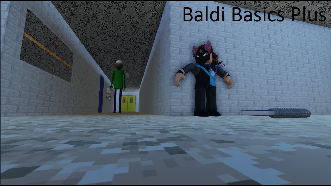 Running from Baldi with HIGH GRAPHICS (New Baldi Basics Plus) - YouTube