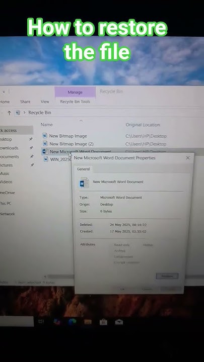 how to restore the file in computer center computer anant tricks easy method please subscribe ...