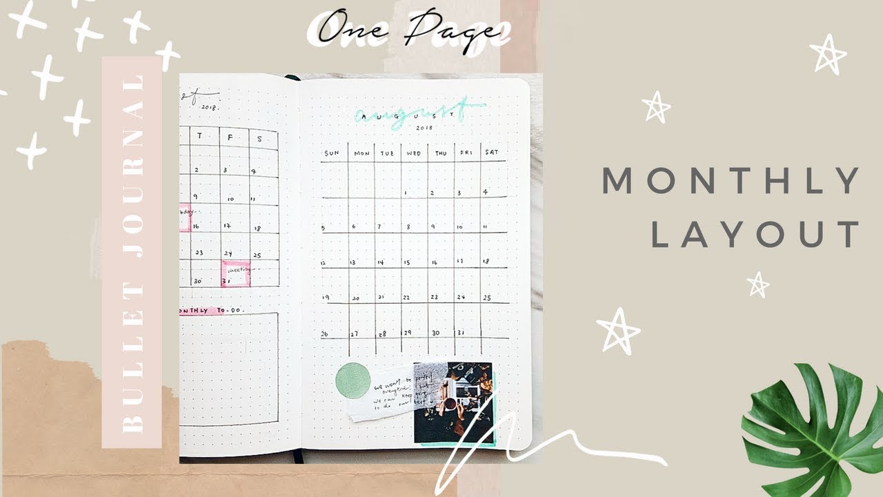 [ PART 1] ONE- PAGE MONTHLY LAYOUT IDEAS I BULLET JOURNAL IDEAS 月计划设计 ...
